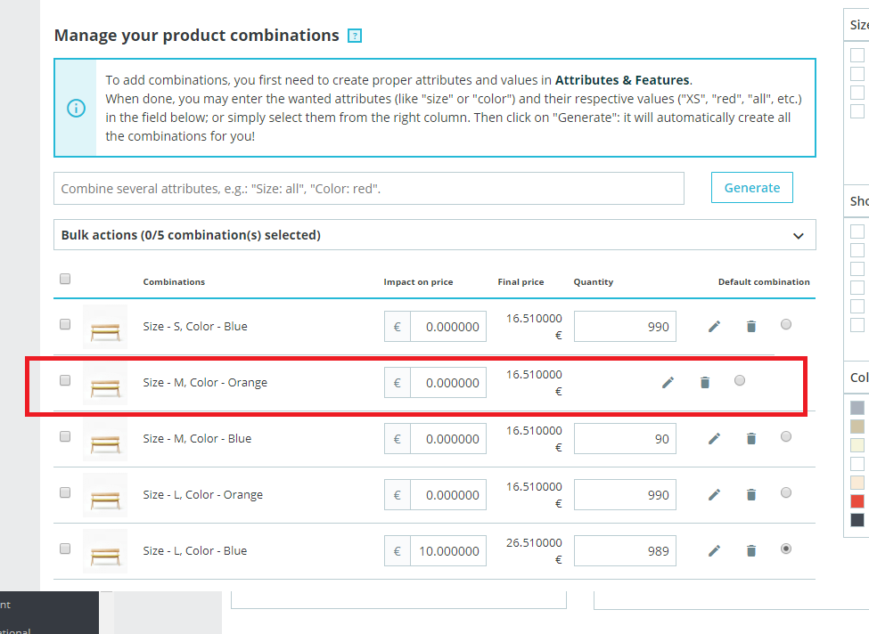 Products Combinations Defect · Issue 15662 · Prestashopprestashop · Github
