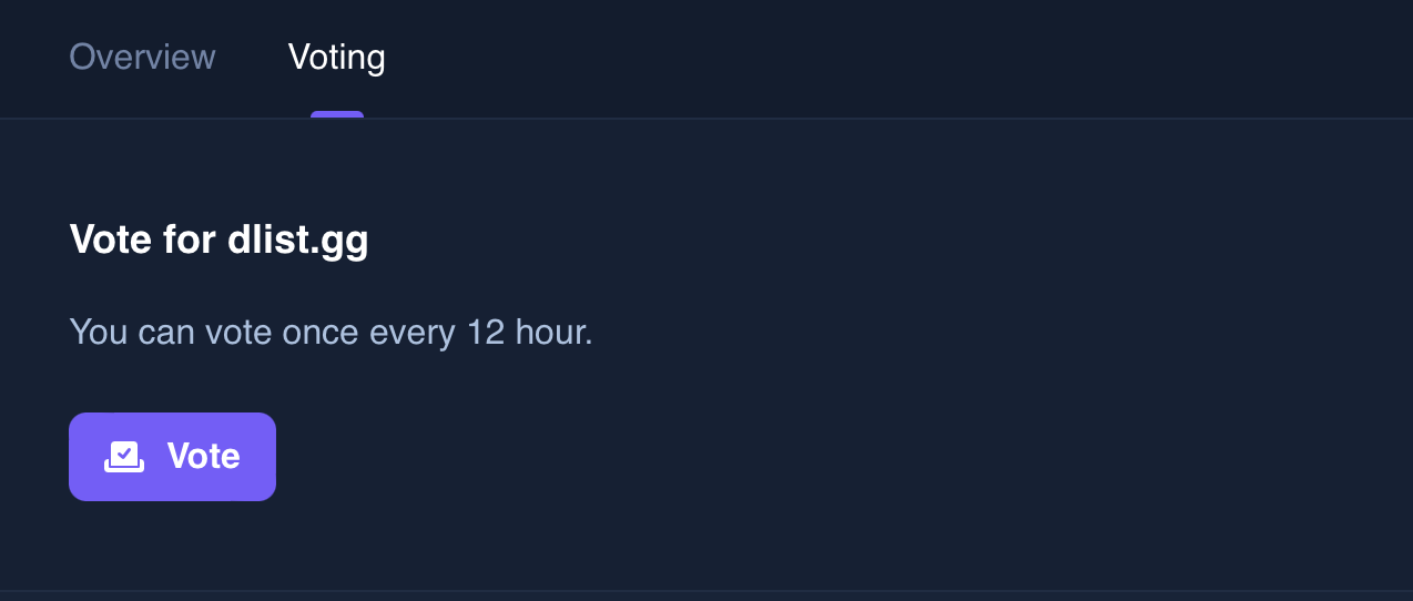 Put the vote button on the bots homepage rather than under a new tab ...