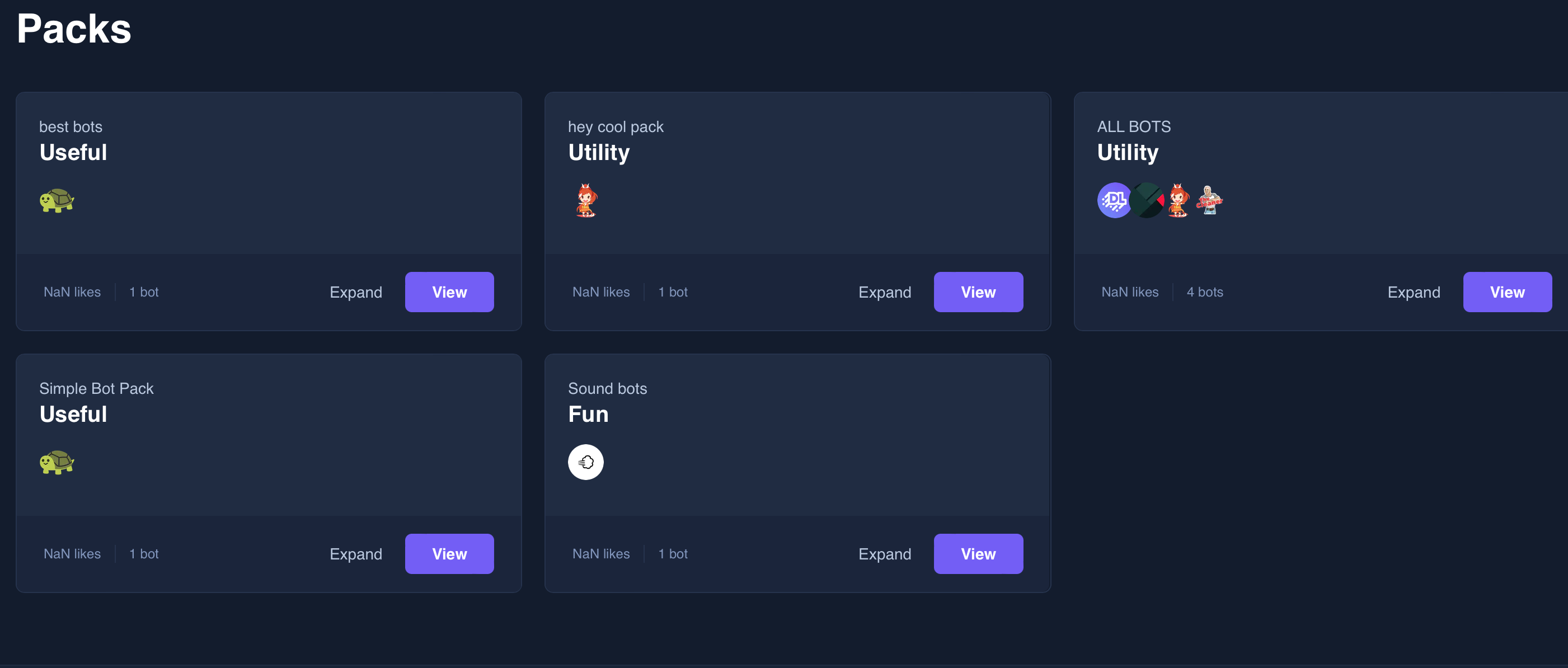 Bot packs show "NaN" likes · Issue #153 · discordlist-gg/beta-issues · GitHub