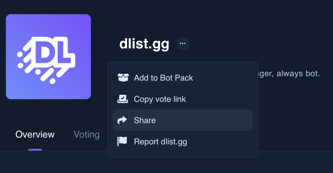 "Share bot" doesn't work · Issue #168 · discordlist-gg/beta-issues · GitHub