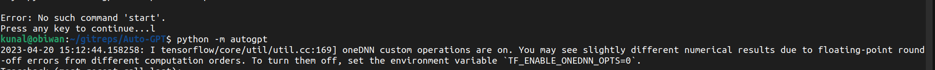 oneDNN custom operations are on. You may see slightly different ...