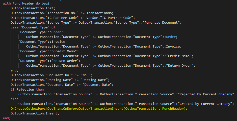 [Event Request] Codeunit 427 - f(x) CreateOutboxPurchDocTrans · Issue #4745 · microsoft ...