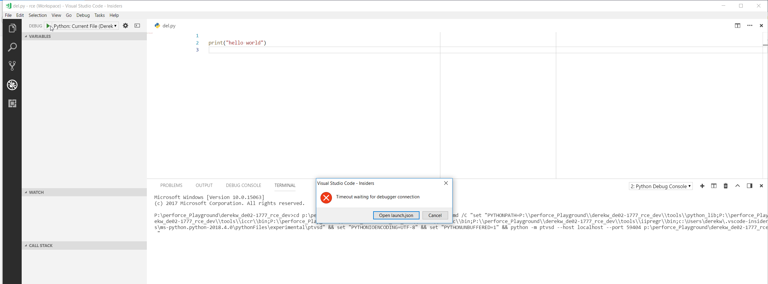 Python Debugger Very Slow To Startup And Exectue Single File Eg 30sec · Issue 1744