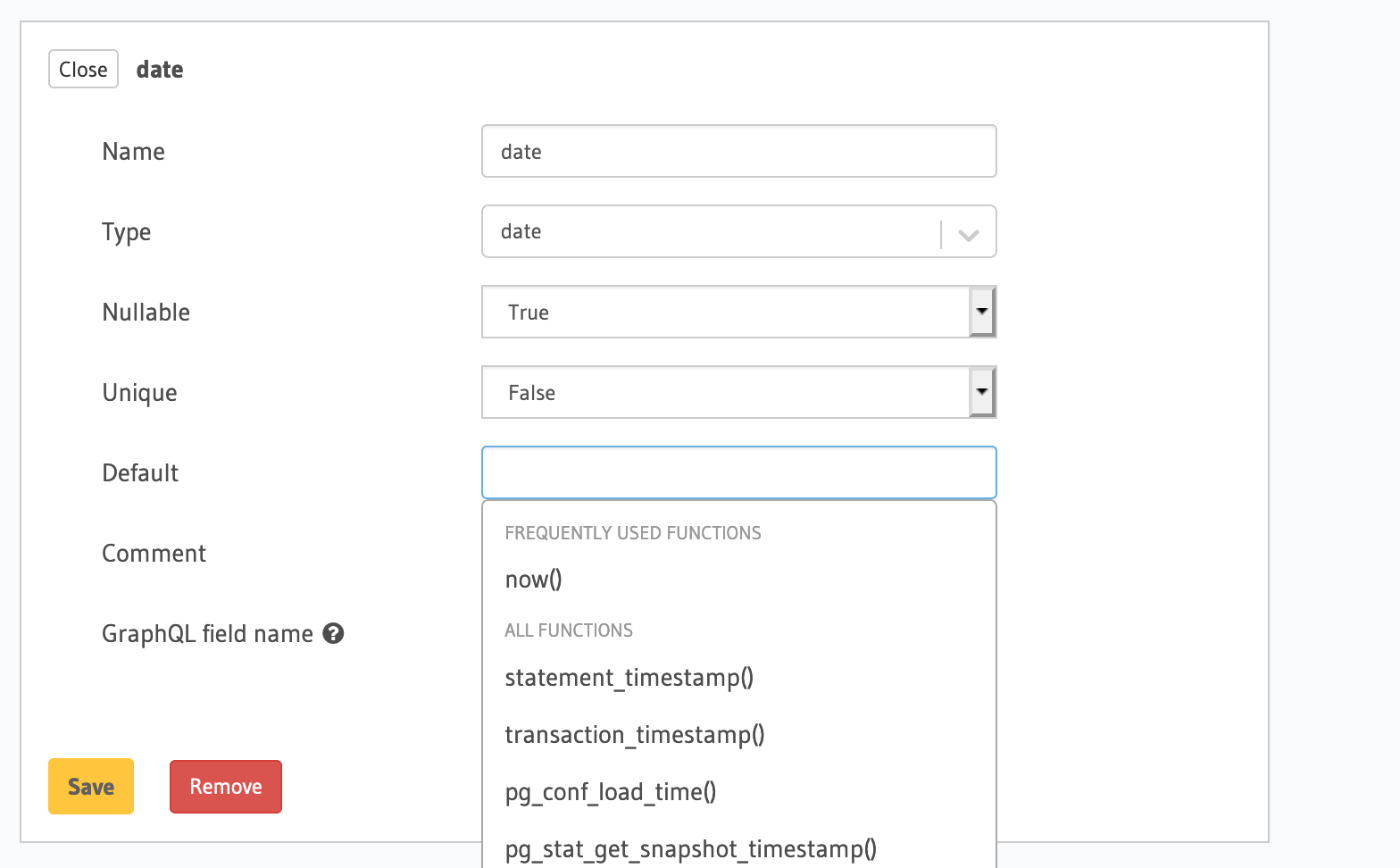 Input for default column value is unnecessarily disabled for PK columns ...