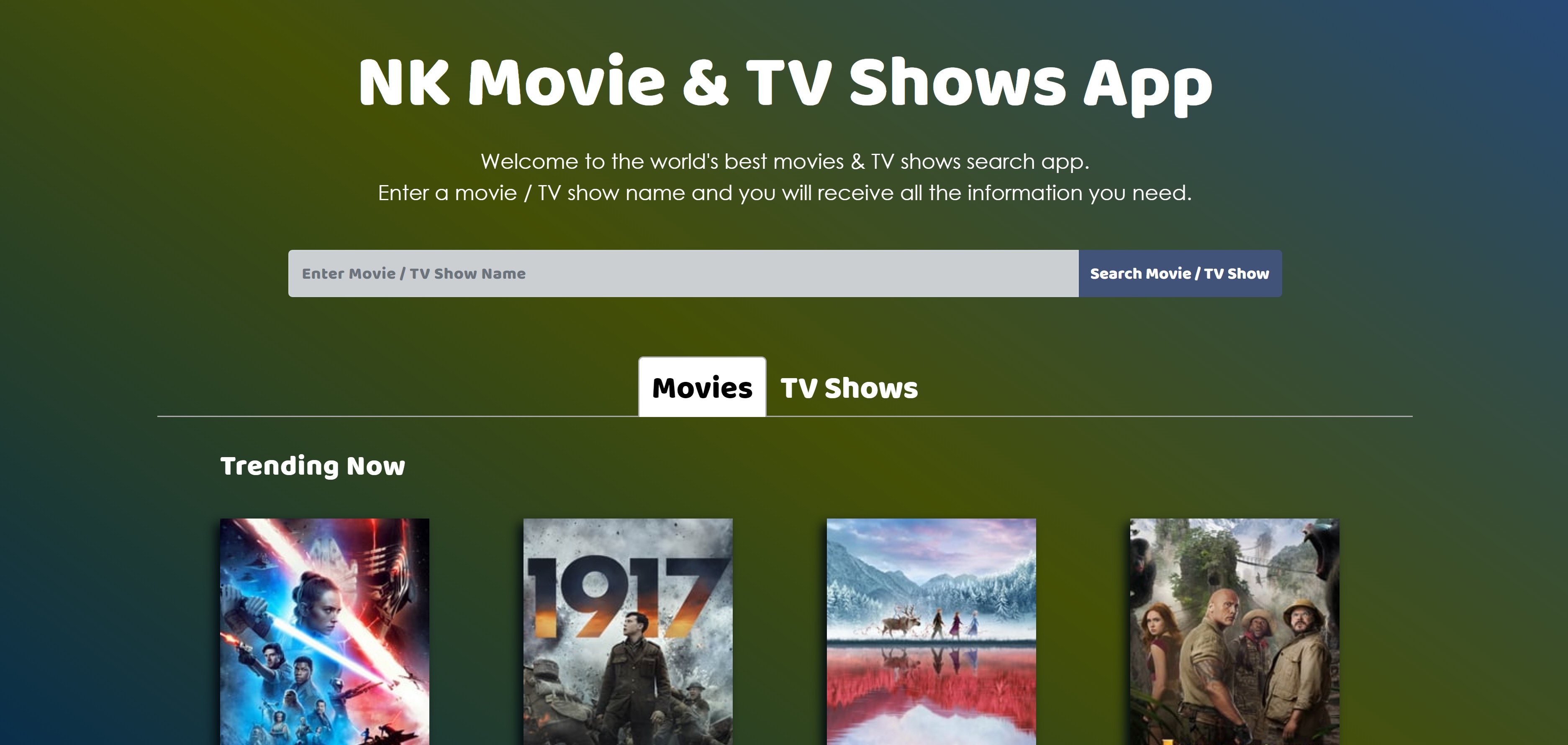 GitHub - noamkanonich/NK-Cinema: A React app that provide movies and TV shows information
