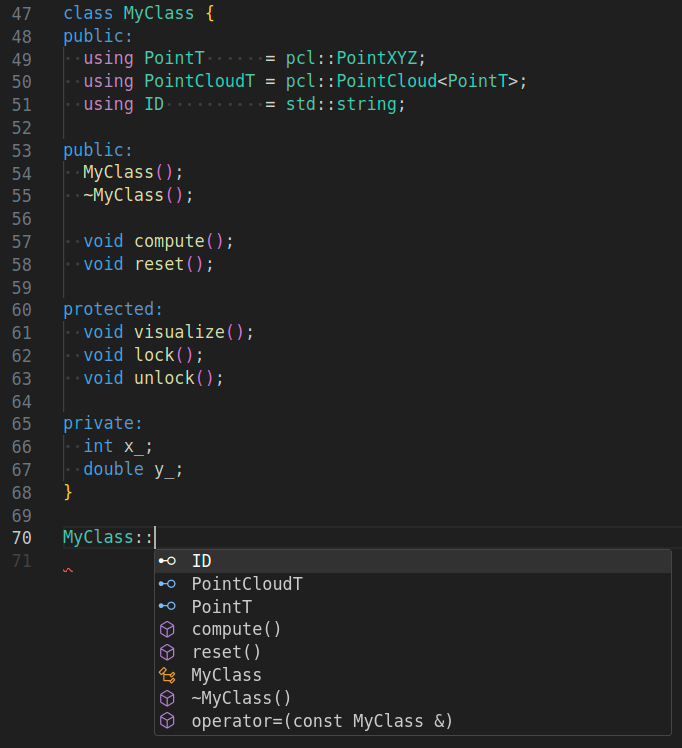 Code Completion No Suggestion Of Privateprotected Variables Methods · Issue 1701 · Clangd 9622