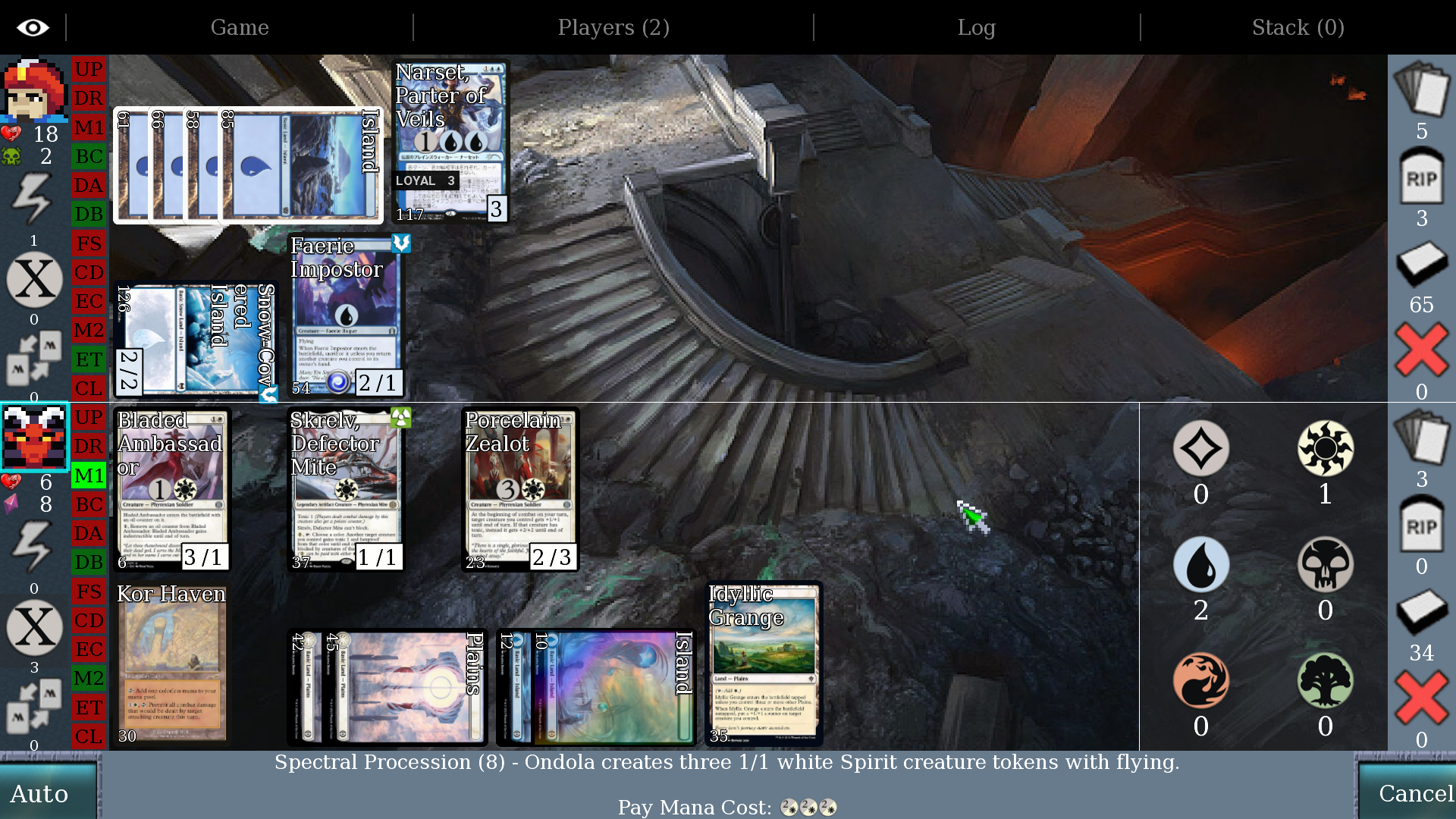 One pretapped mana disappears when casting a card with 2/W 2/W 2/W ...