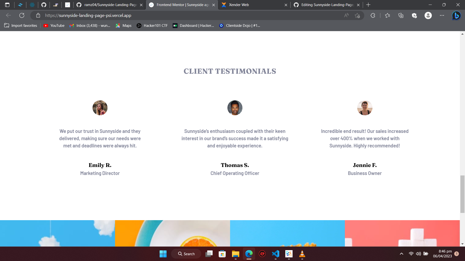 Github Ramz04 Sunnyside Landing Page