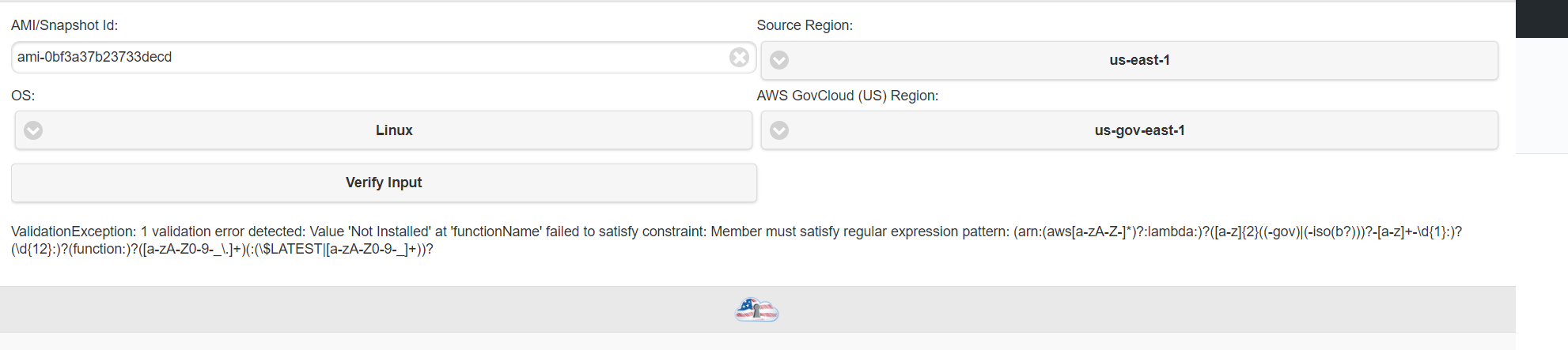 Validation error with Lambda function name. · Issue #21 · awslabs/aws-gov-cloud-import · GitHub