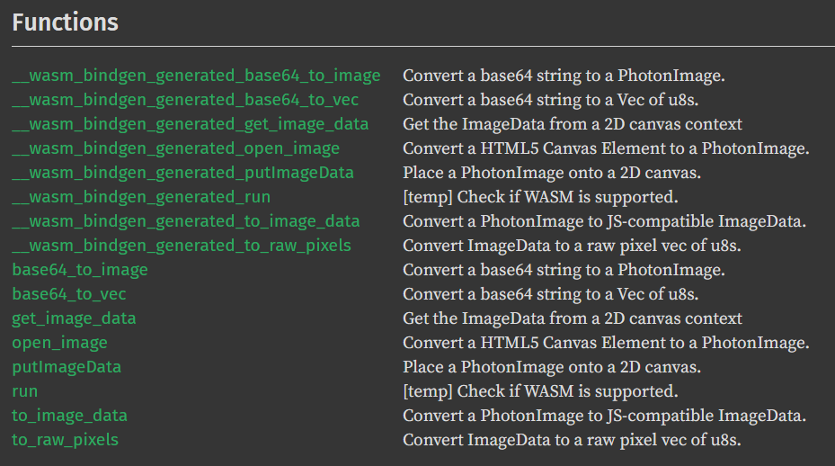 Wasm Bindgen Generated Wrappers Are Leaked In Docs · Issue 2485 · Rustwasmwasm Bindgen · Github