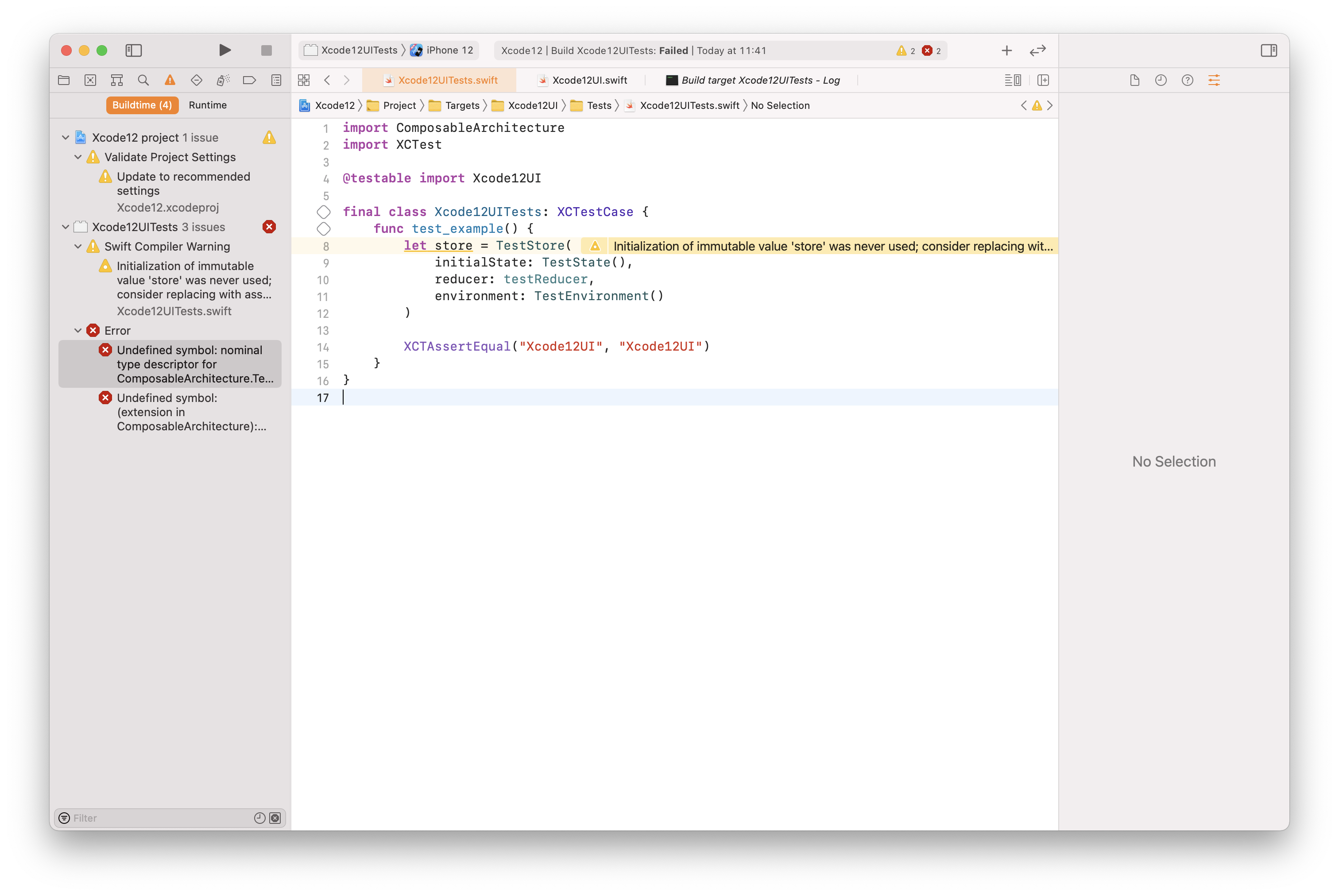 Undefined Symbols For Architecture X8664 Nominal Type Descriptor For Composablearchitecture