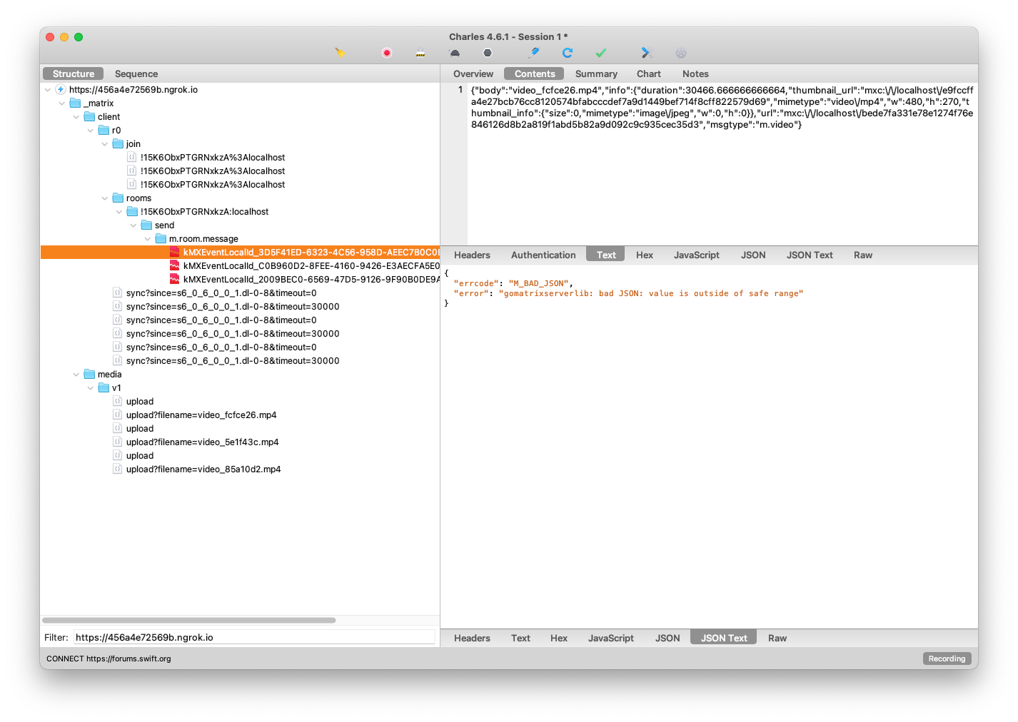 Sending video fails on Room Version 6 because of `duration` key with floating point value ...
