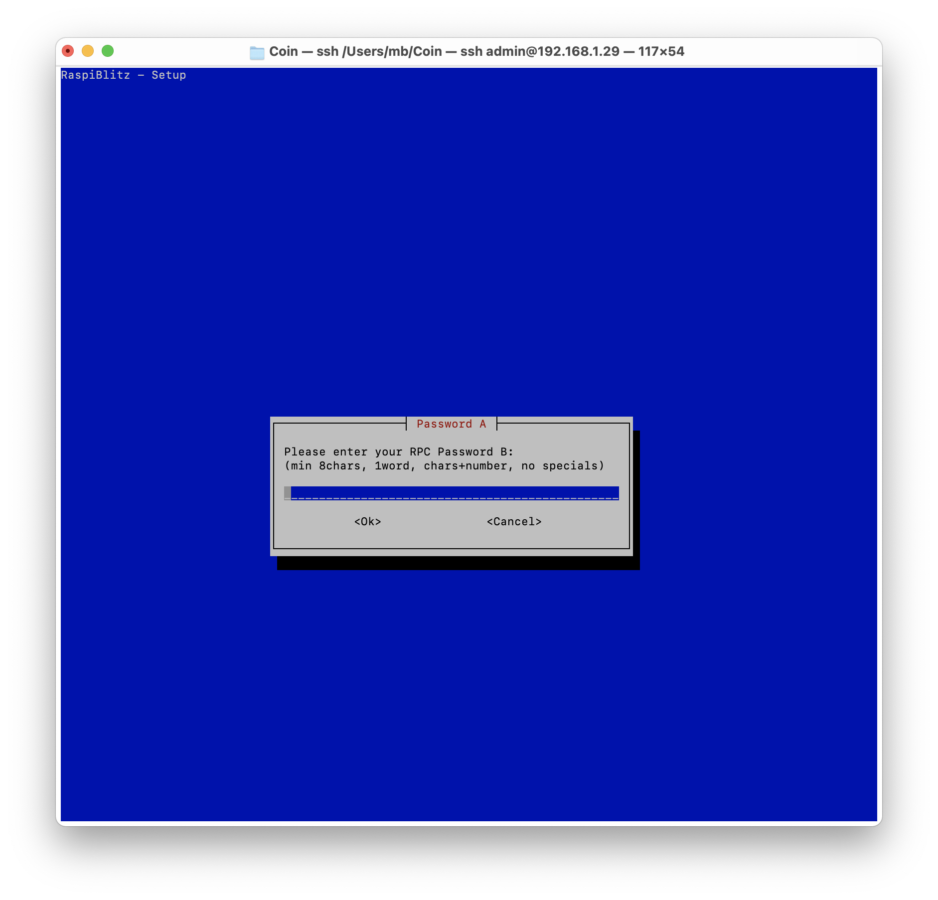 Password Setup Typo · Issue 1313 · Raspiblitzraspiblitz · Github