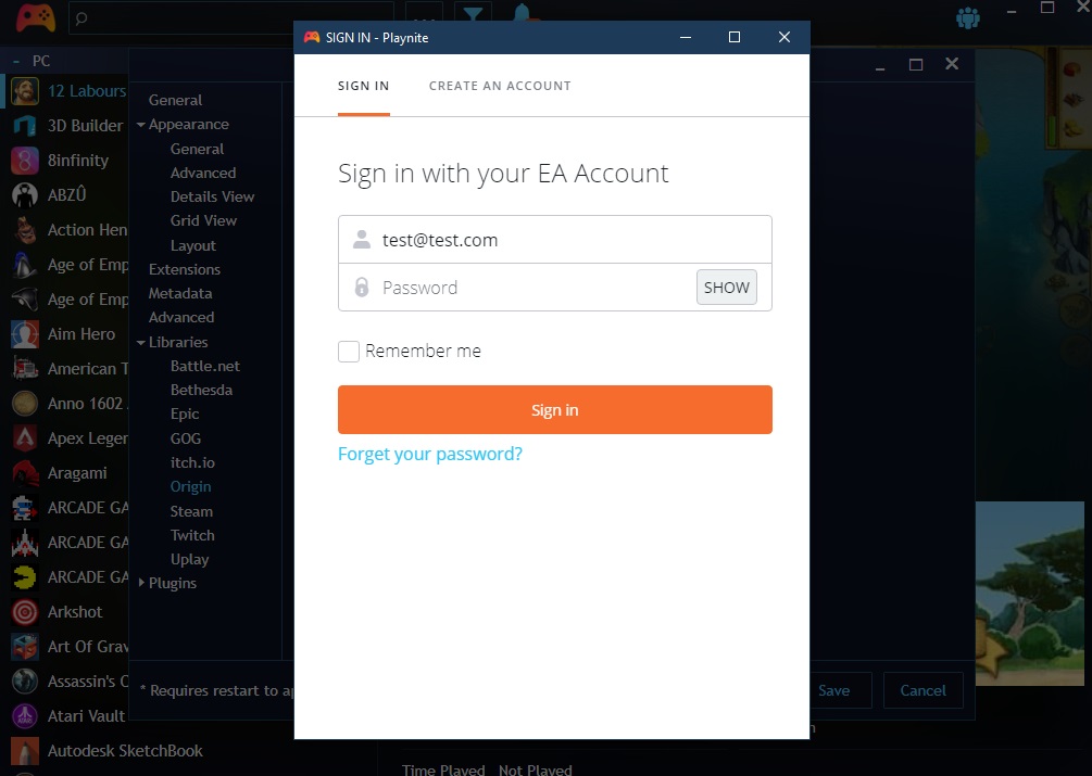 I can't type anything in the password box to login to authenticate ...