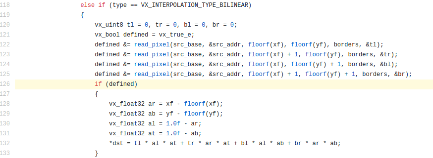 Output mismatch in Warp affine kernel · Issue #475 · ARM-software/ComputeLibrary · GitHub
