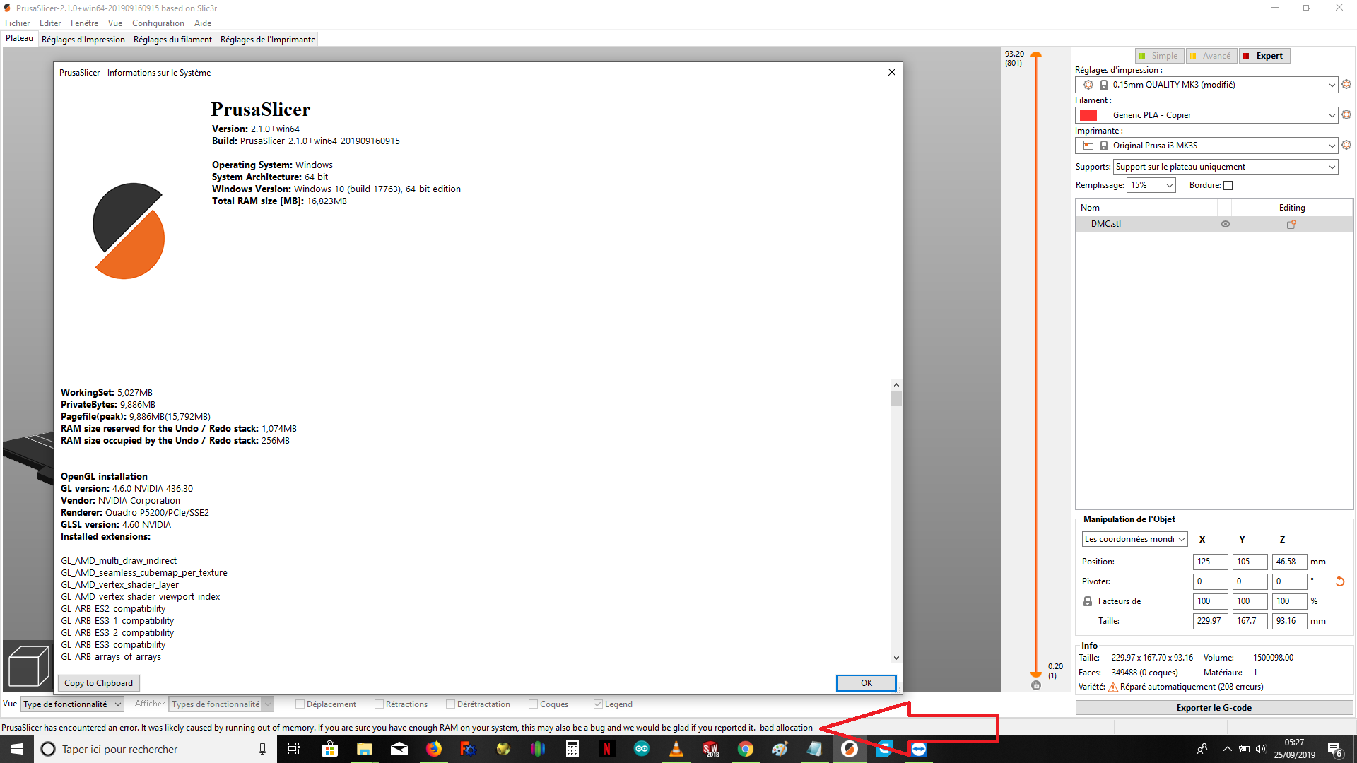 Probleme memoire · Issue #2991 · prusa3d/PrusaSlicer · GitHub