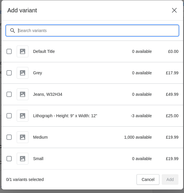 variant resource picker need to have an option like show product name ...