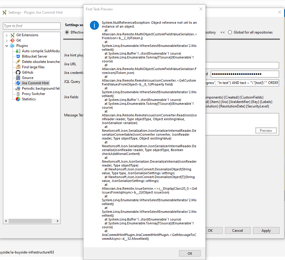 Jira Commit Hint NullReferenceException · Issue #8677 · gitextensions/gitextensions · GitHub
