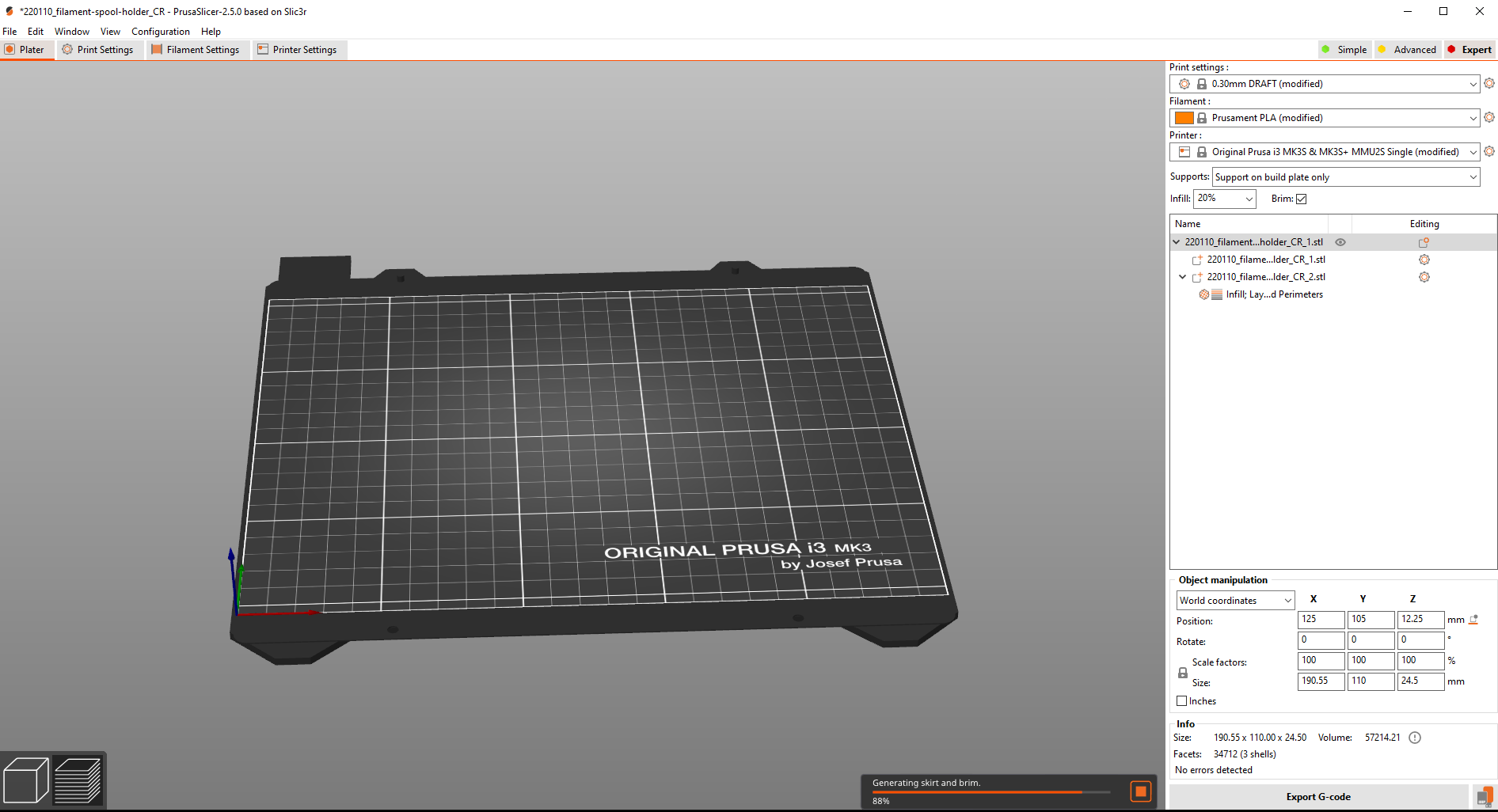 Hangs on "Generating skirt and brim" · Issue #9004 · prusa3d/PrusaSlicer · GitHub