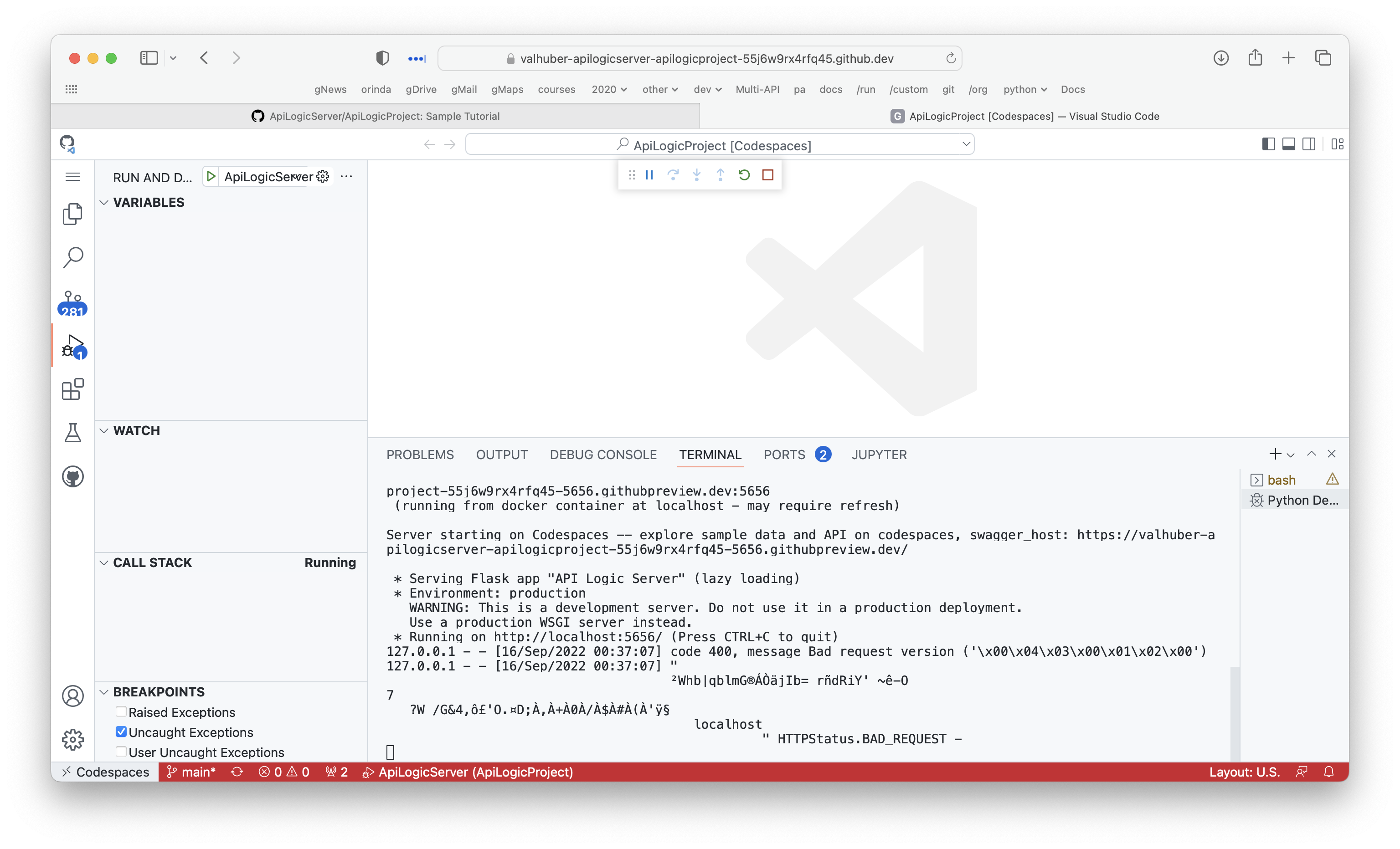 Server running in Codespaces occasionally fails to establish forwarded port · community ...