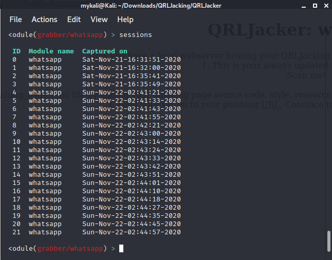 QRLJacker Sessions captured automatically, none of them loads · Issue #128 · OWASP/QRLJacking ...