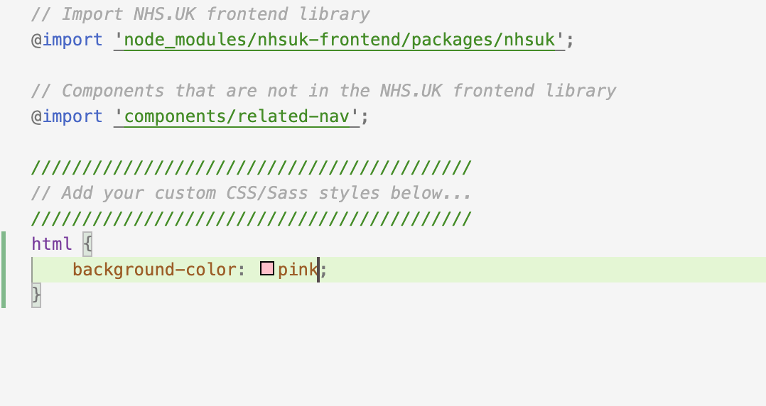 How to override the HTML background colour · Issue #188 · nhsuk/nhsuk-prototype-kit · GitHub