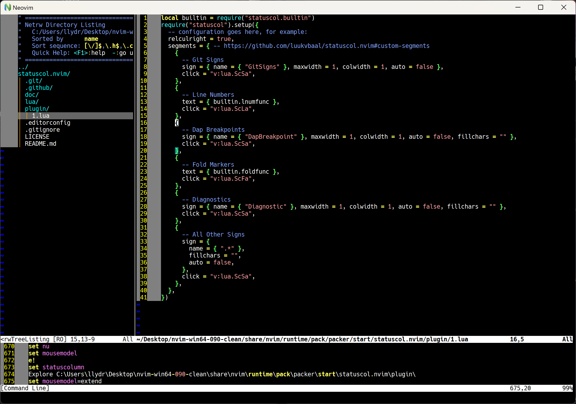 windows 10/11 not working. · Issue #67 · luukvbaal/statuscol.nvim · GitHub