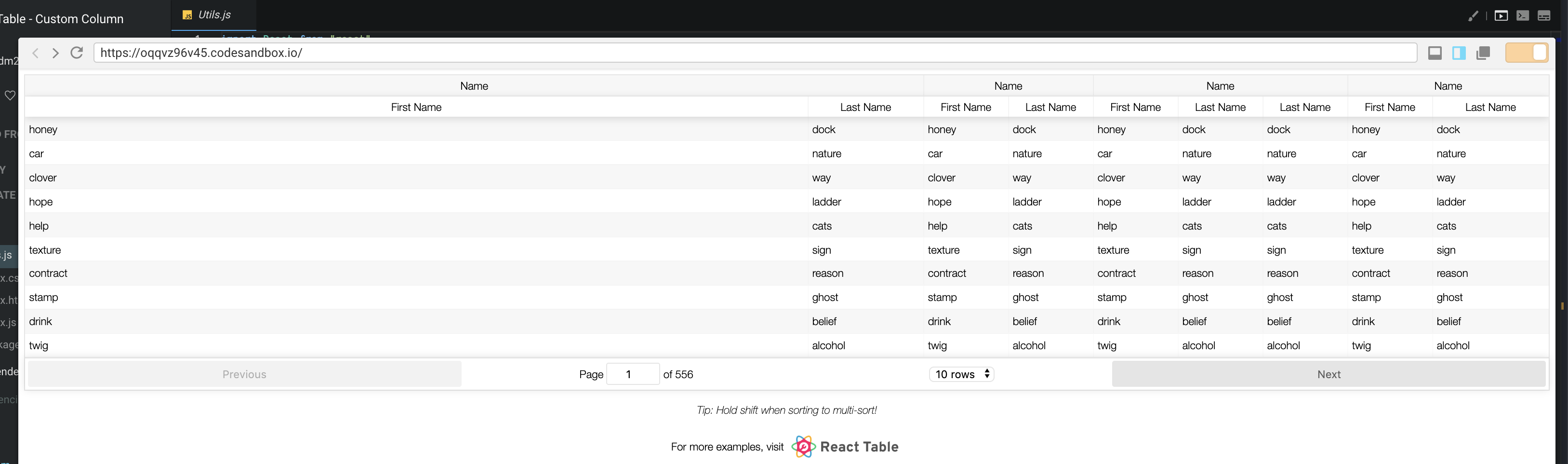 Header Group column width calculated wrong in complex configuration on ...
