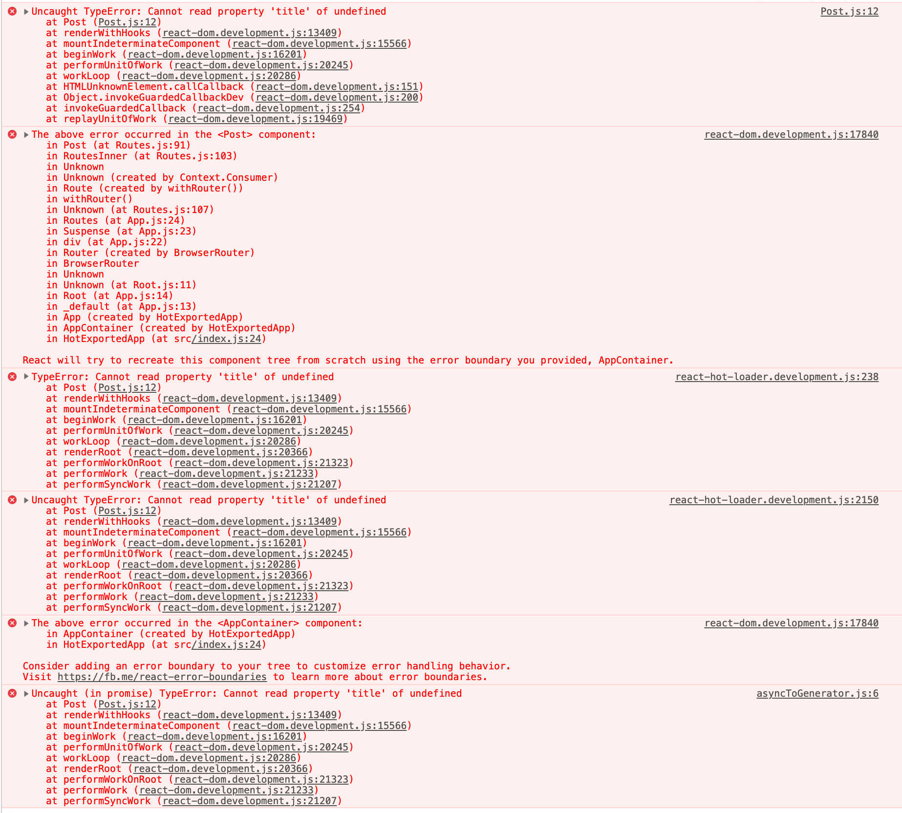 Not seeing retry screen after hook warning · Issue #1212 · gaearon/react-hot-loader · GitHub