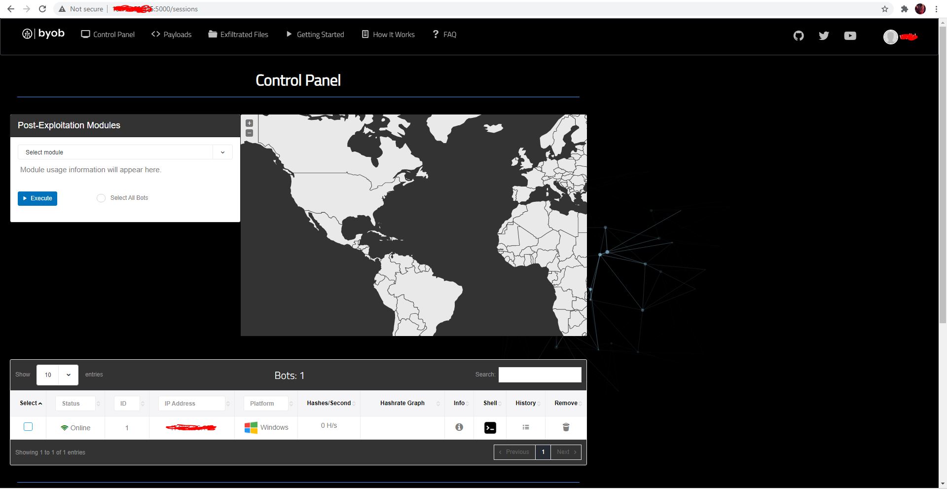 web-gui - cannot execute any operation · Issue #442 · malwaredllc/byob · GitHub