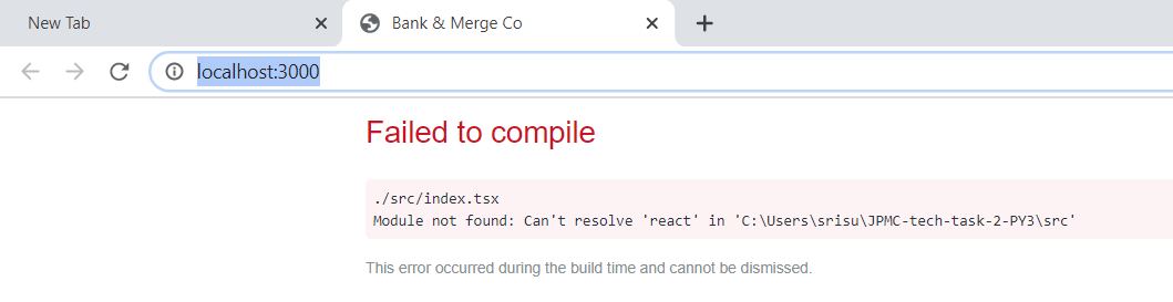 Error appearing in CMD after running npm install · Issue #177 · insidesherpa/JPMC-tech-task-2 ...