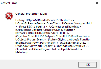 [469b] Crash on startup when using OpenGL · Issue #792 · OldUnreal/UnrealTournamentPatches · GitHub