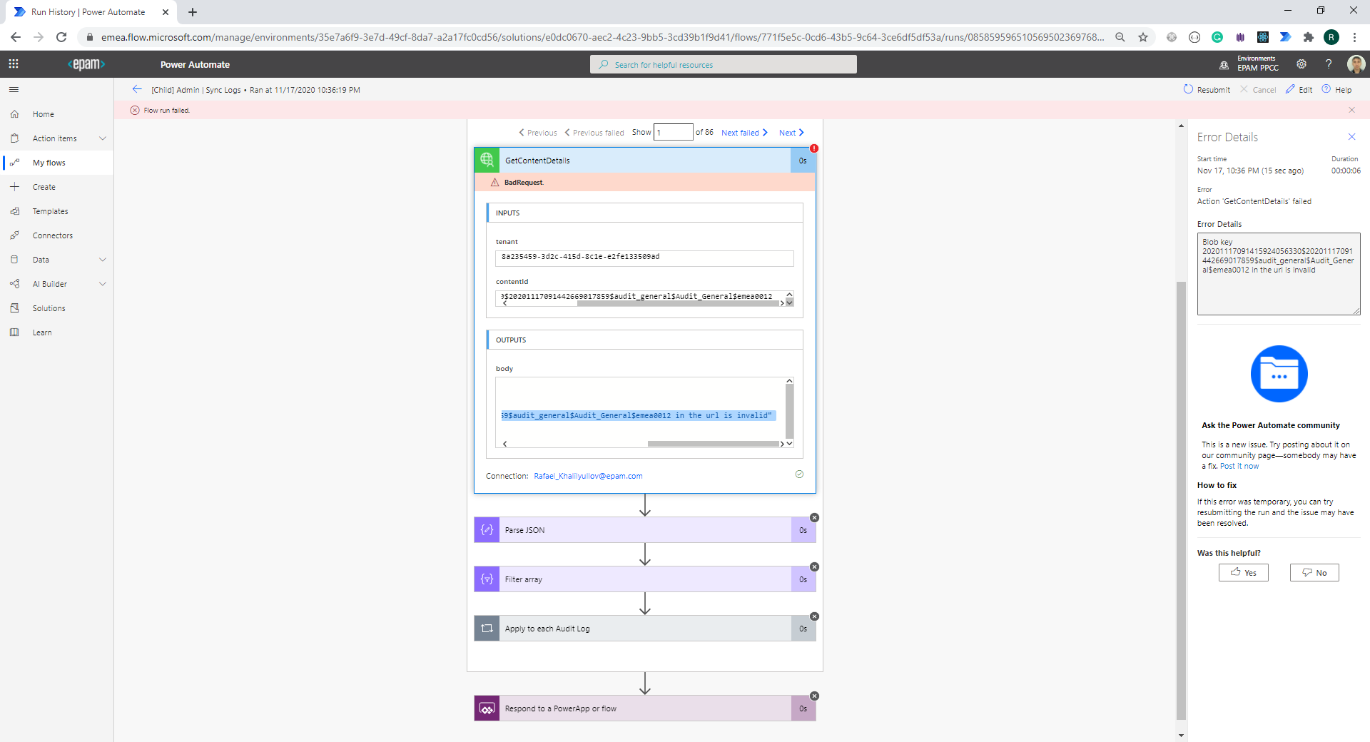 [BUG]: Receive the "AF20052" error wen running job [Child] Admin | Sync Logs · Issue #577 ...