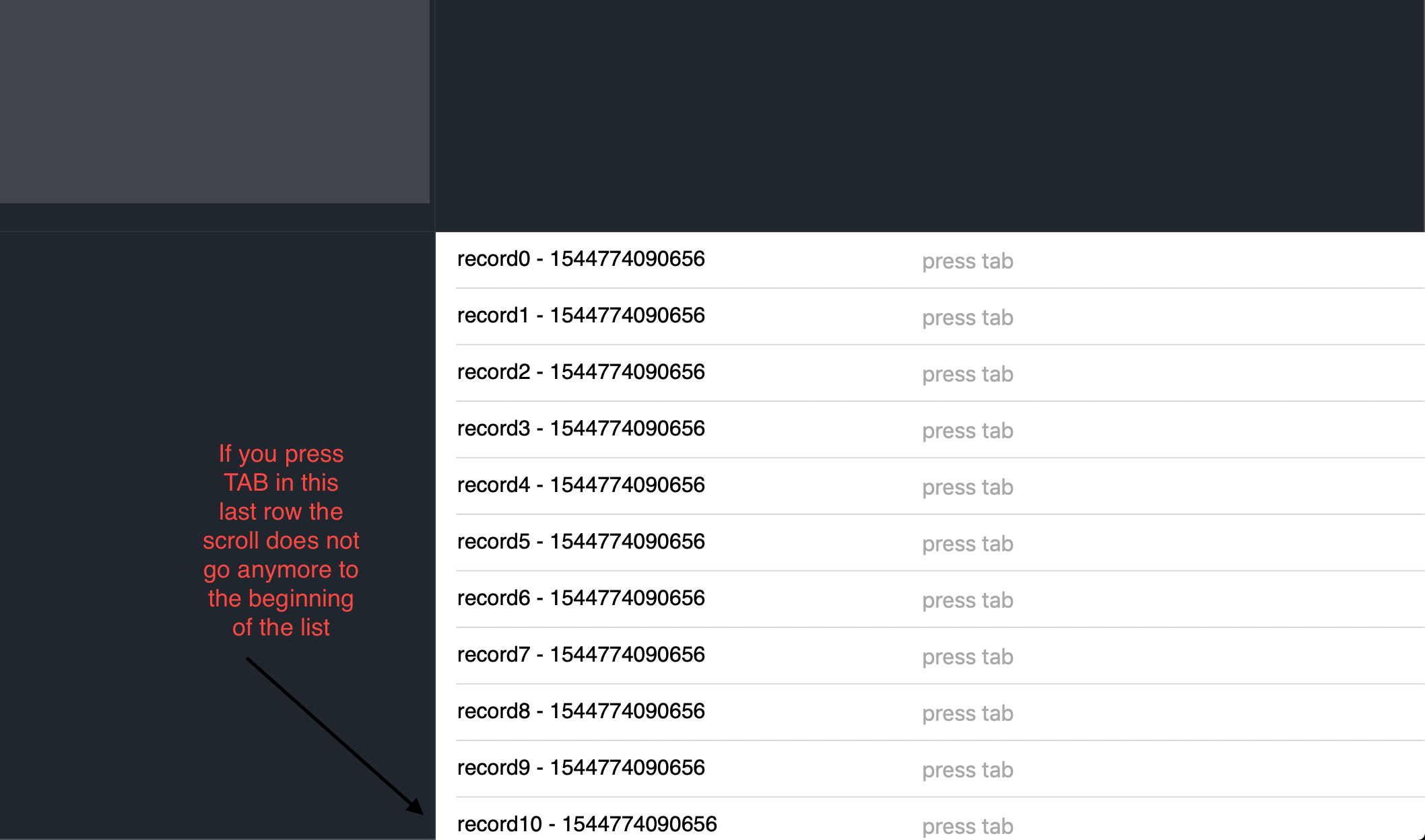 Scroll Of List View In Kendoui Mobile Fails After Press Tab In Last Visible Element · Issue