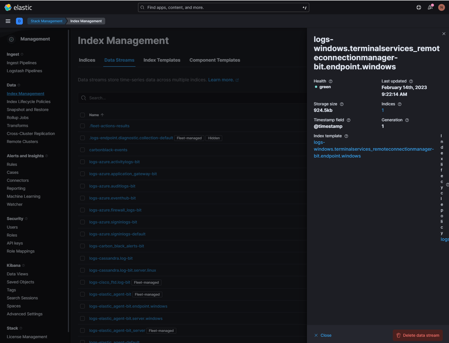 [Data Stream] Long Index Template Name Crowds ILM Name · Issue #151159 · elastic/kibana · GitHub