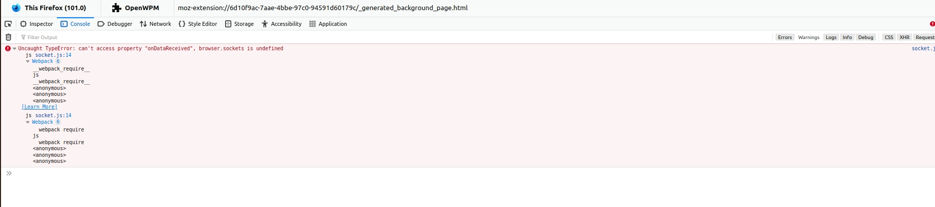 browser.stackdump undefined in webextension · Issue #994 · openwpm/OpenWPM · GitHub