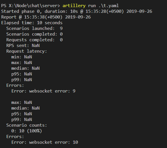 Error: xhr poll error · Issue #748 · artilleryio/artillery · GitHub