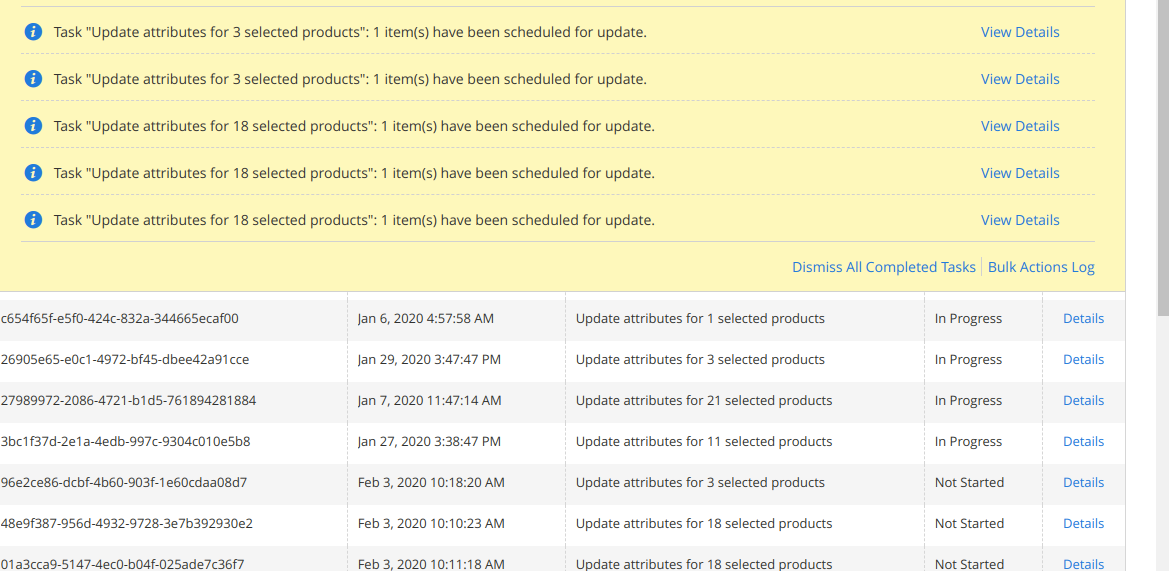 Bulk product attribute not updated in magento 2.3.2 · Issue #26687 · magento/magento2 · GitHub