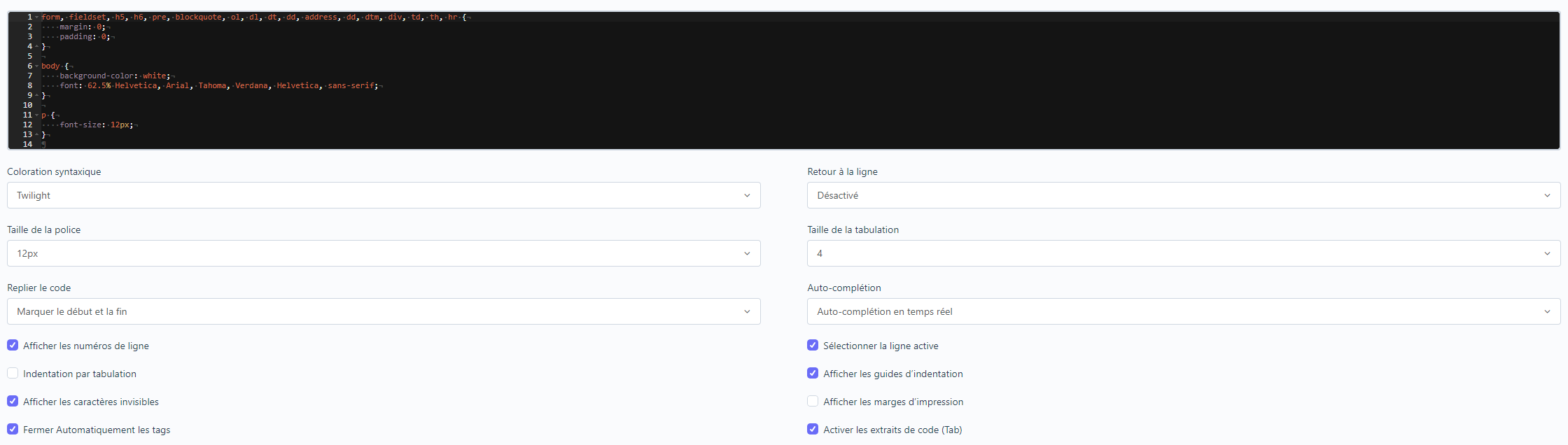 October 2 : Some backend preferences about ace editor are ignored ...