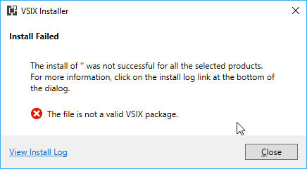 The file is not a valid VSIX package · Issue #10 · madskristensen ...