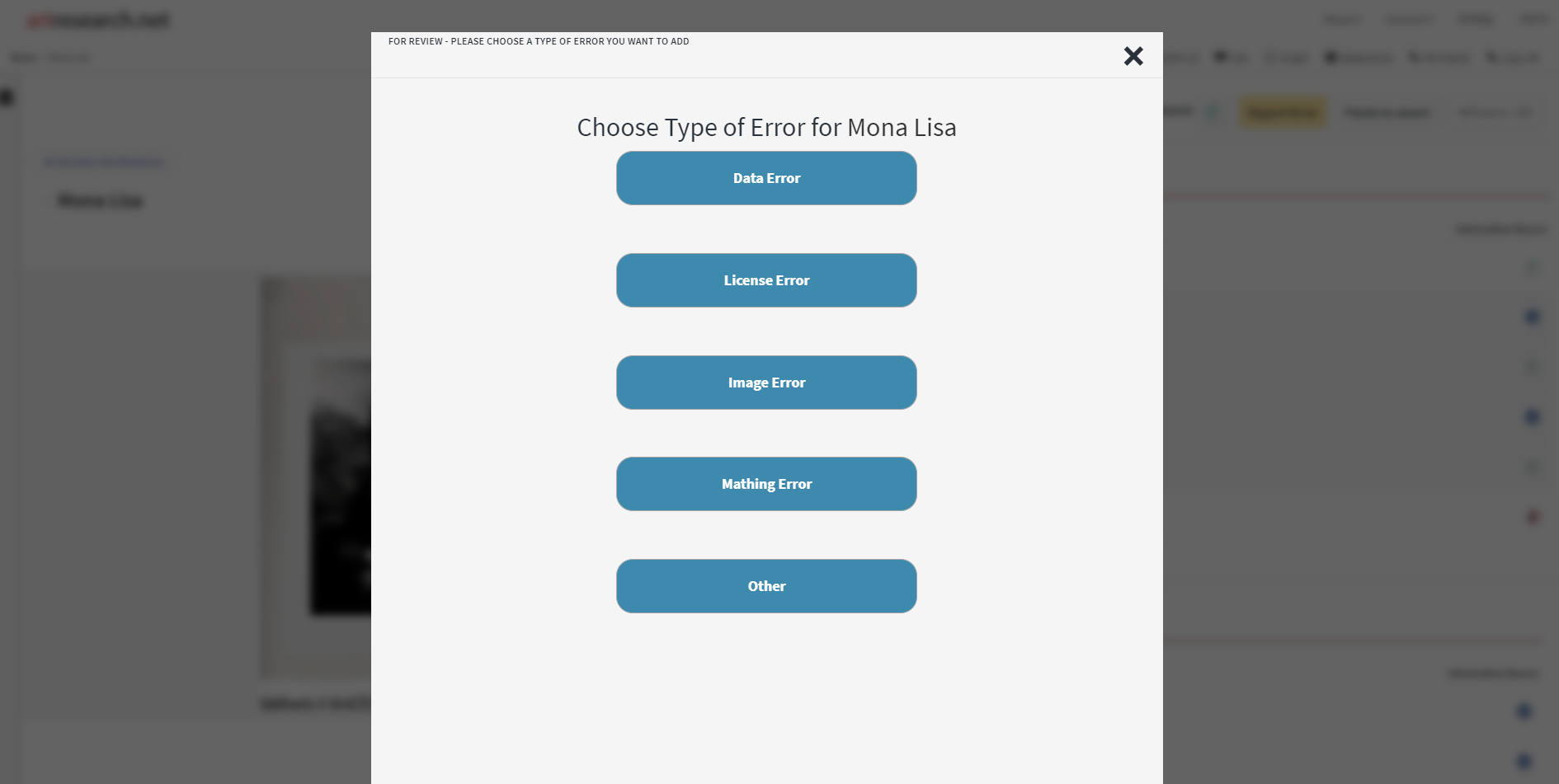 Report Error In Artwork Matching · Issue 329 · Artresearch · Github