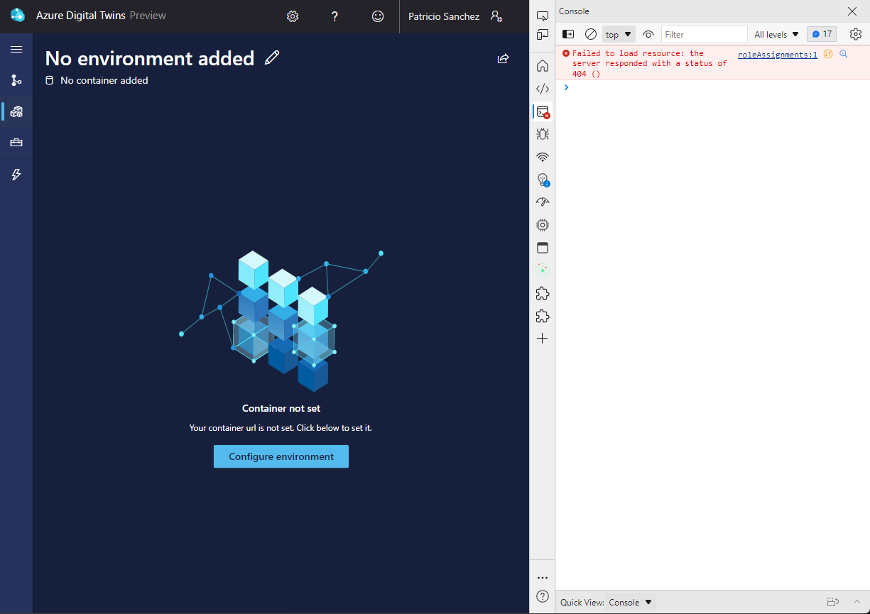 Configure environment button does not open Environment picker · Issue #722 · microsoft/iot ...
