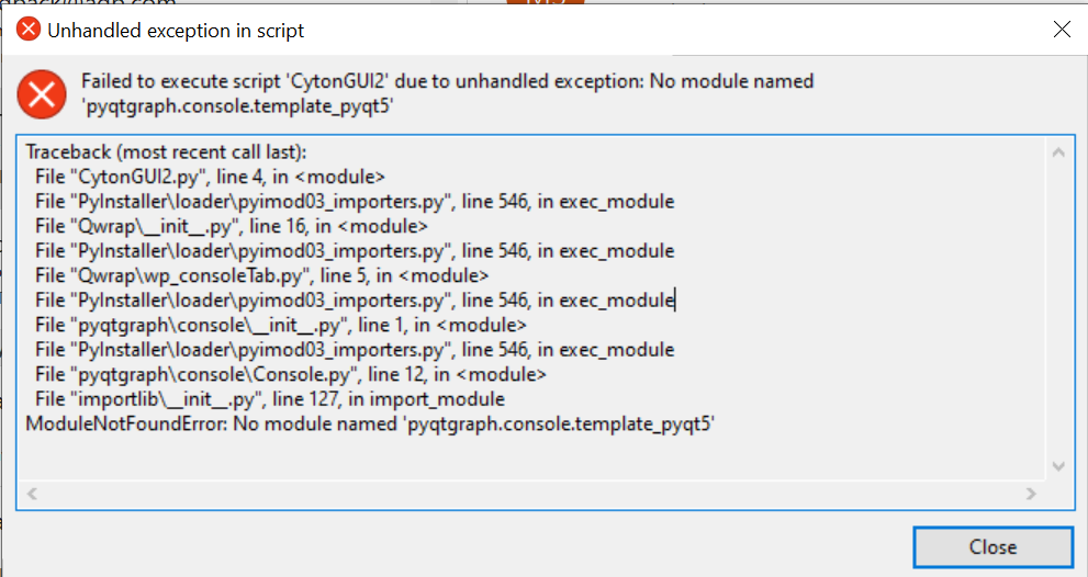 Pyinstaller issue when running exe · Issue #1981 · pyqtgraph/pyqtgraph · GitHub