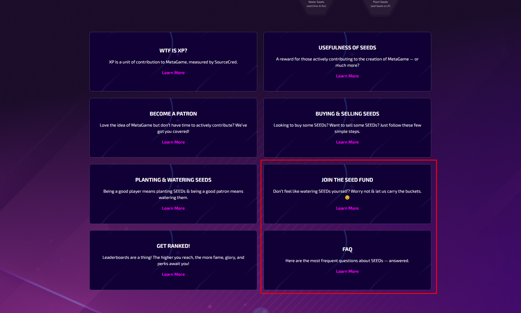 Updating the Seeds page · Issue #1413 · MetaFam/TheGame · GitHub