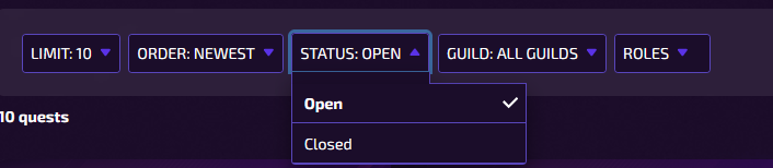 The filters for quest selection are not visible · Issue #1468 · MetaFam/TheGame · GitHub