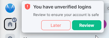 "You have unverified logins" pop-up toast won't dismiss · Issue #23636 · element-hq/element-web ...