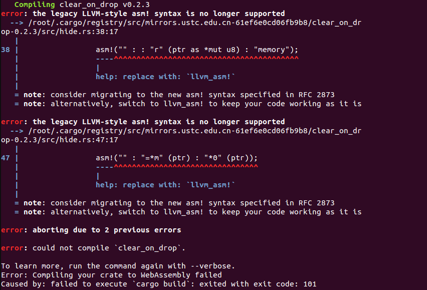 Error Message Displayed When I Execute Wasm Pack Build · Issue 73612