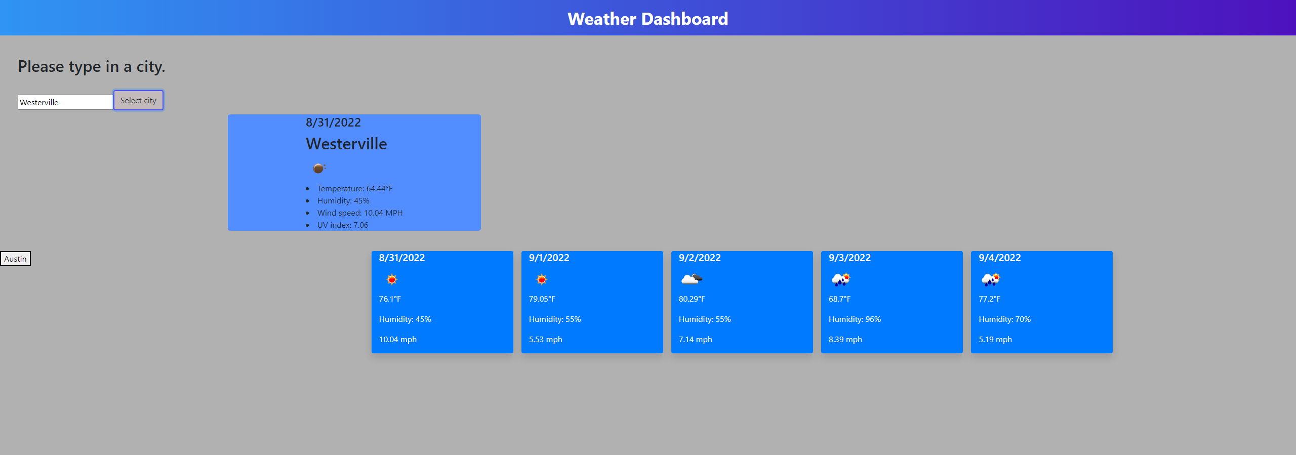 GitHub - chaoskills08/weather-dashboard