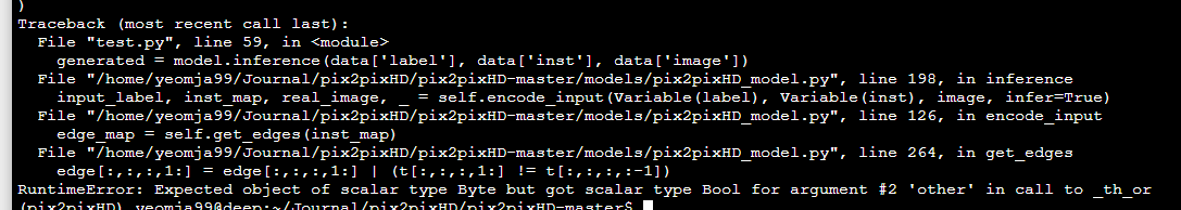 Runtimeerror Expected Object Of Scalar Type Byte But Got Scalar Type Bool For Argument 2