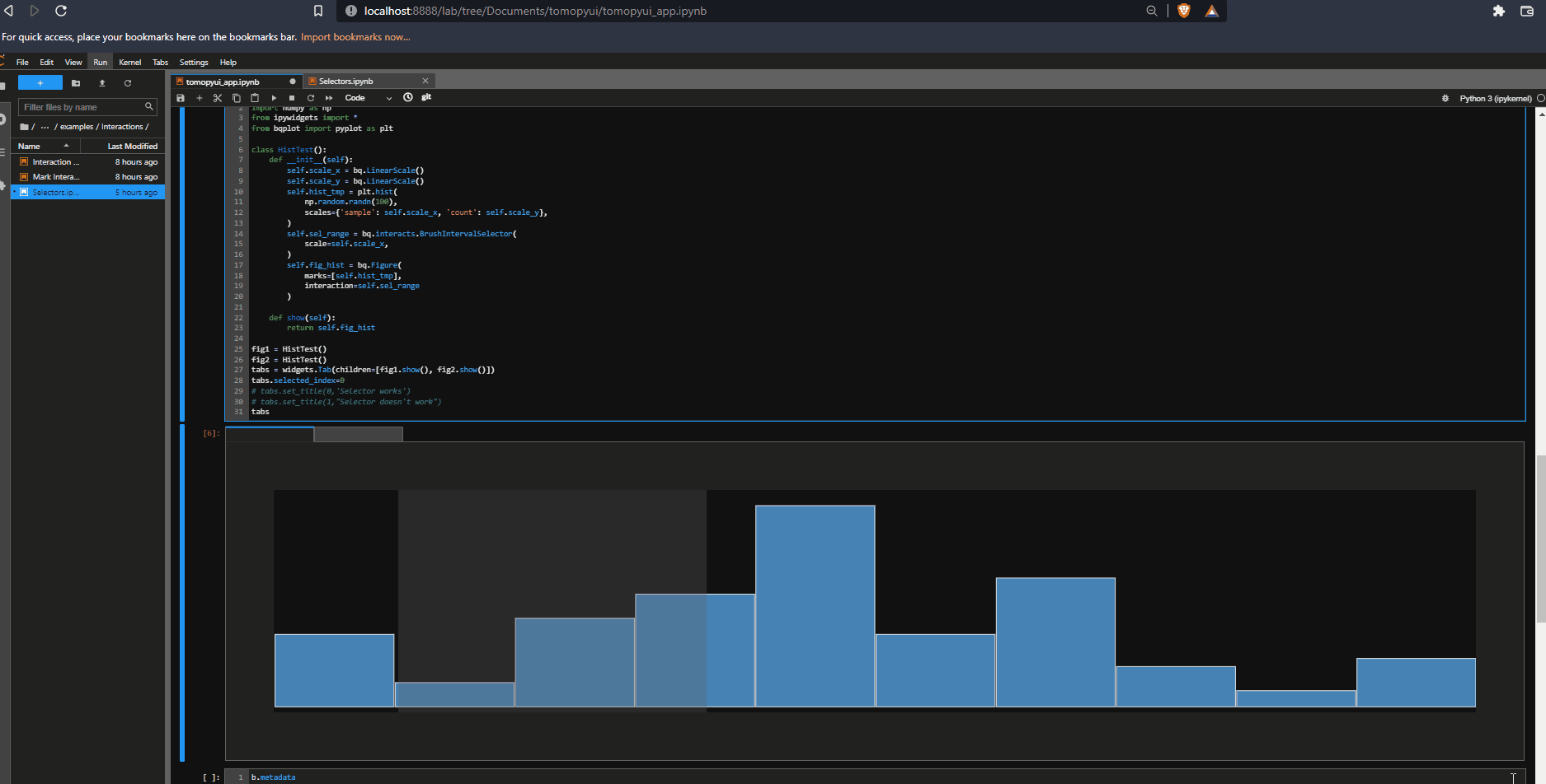 Selections only working in initially visible tab/accordion containers · Issue #1180 · bqplot ...